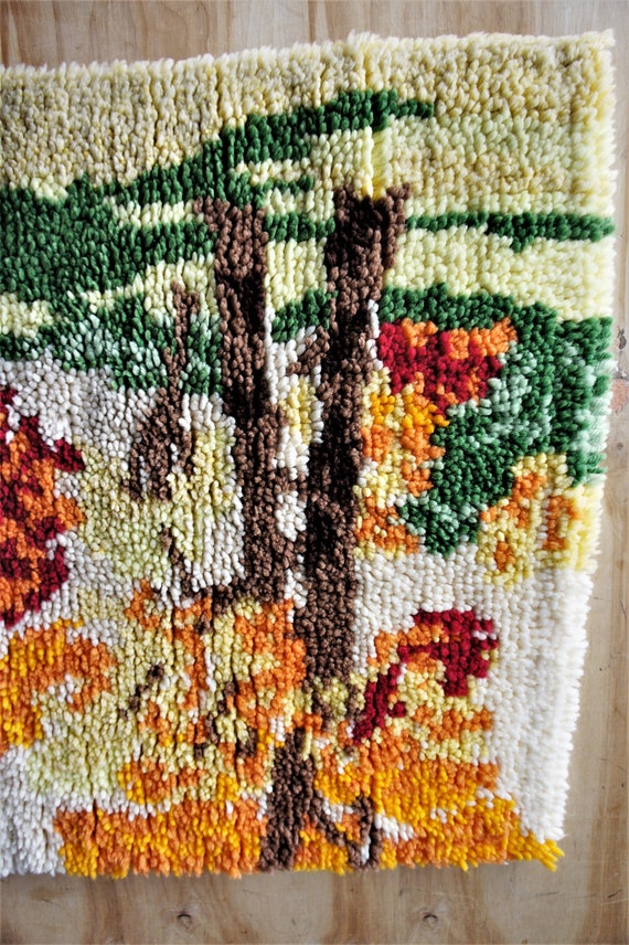 Wall Décor Home Décor Latch Hook Rug Vintage 70s Quality Handmade ...