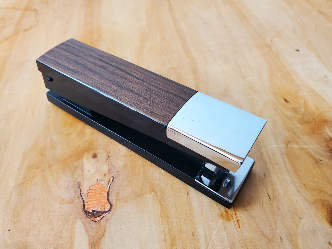 Vintage Woodgrain Boston Stapler/c. 1970's/ Vintage Office Supplies ...