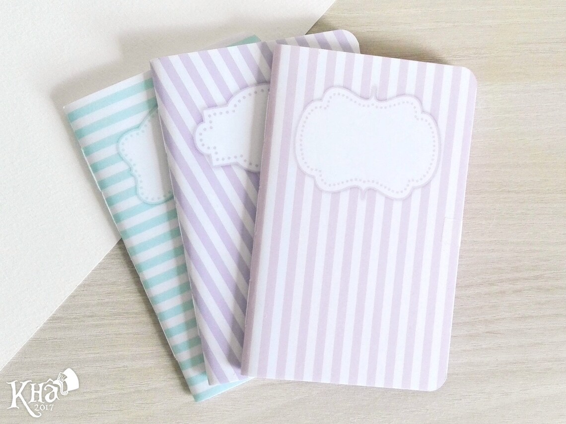 Pastel Pink Purple Blue Vintage Notebook - Etsy
