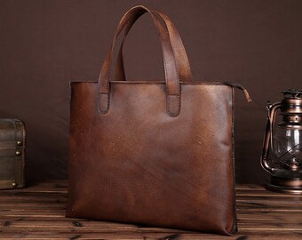 Distressed leather bag | Etsy