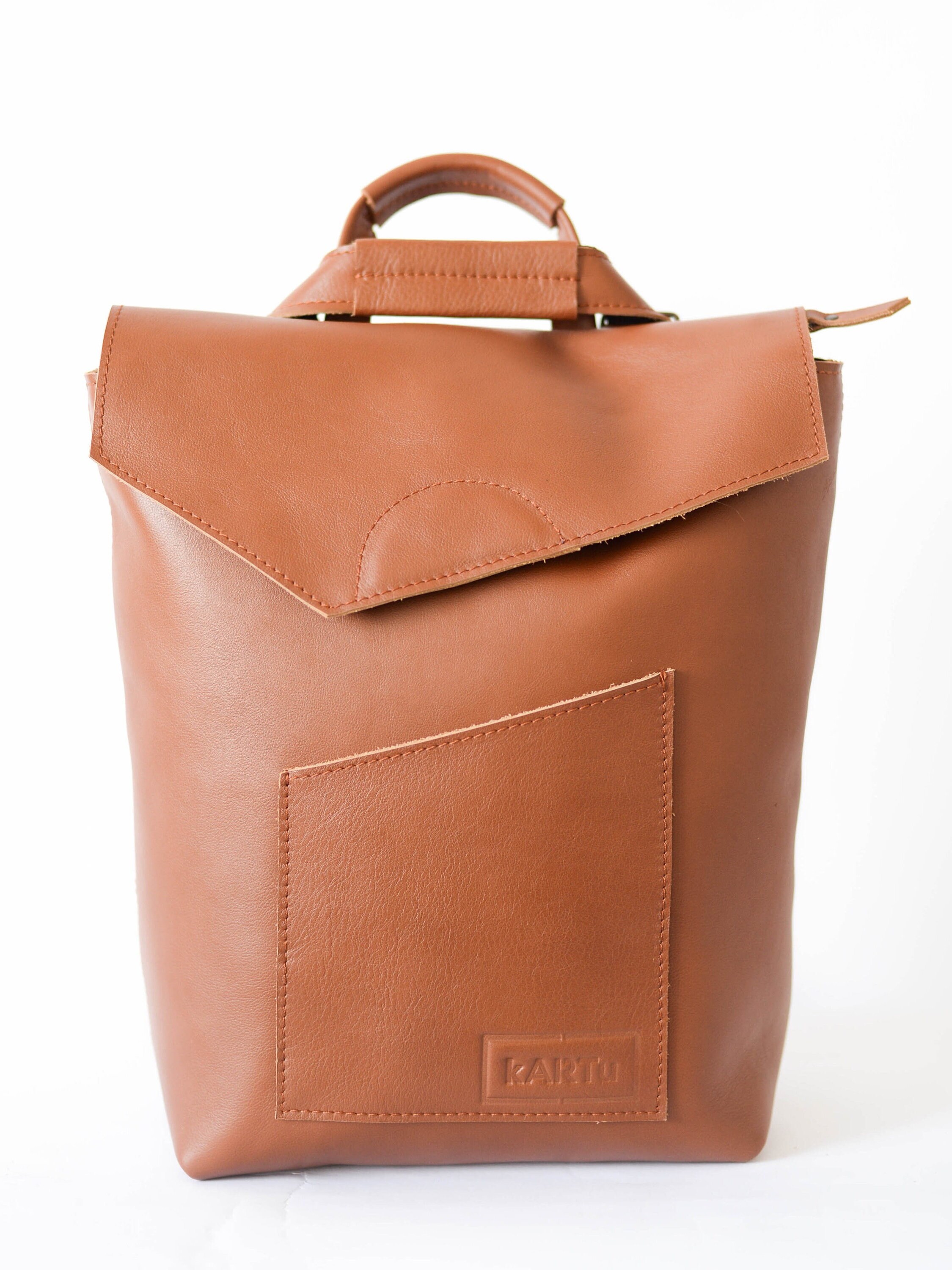 Custom Leather Backpack Envelope Design Rucksack Urban Style - Etsy