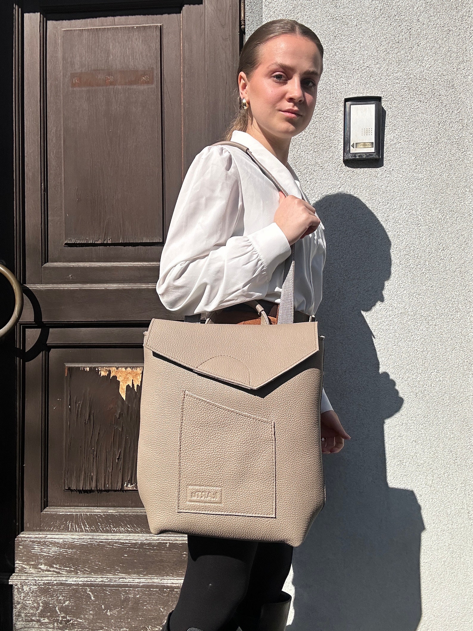 Natural Leather Backpack, Backpack for Work, Laptop Rucksack, School ...