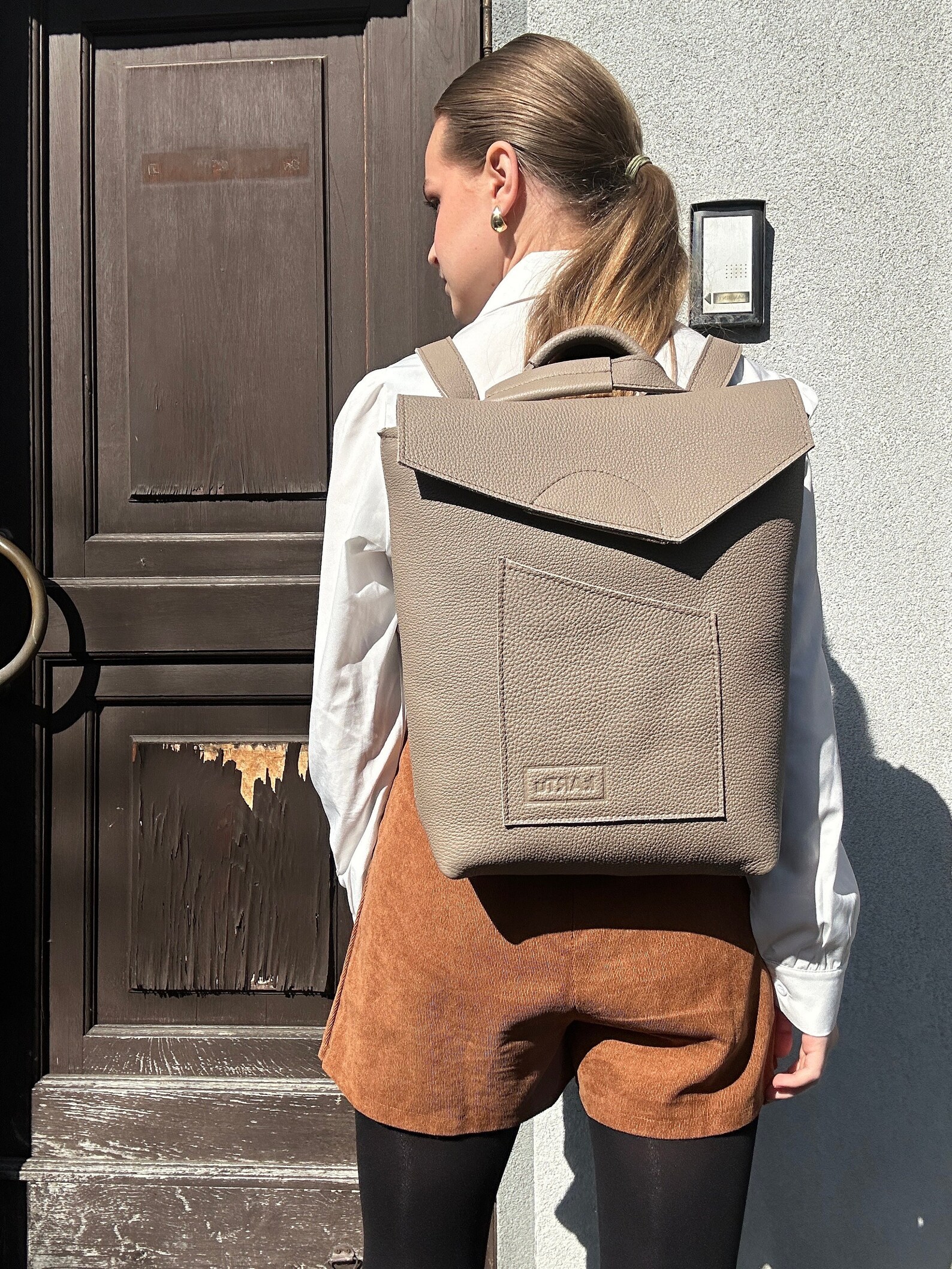 Natural Leather Backpack, Backpack for Work, Laptop Rucksack, School ...