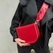 Round Bottom Red Small Handbag, Trendy Mini Bag, Has Two Straps, Waist ...