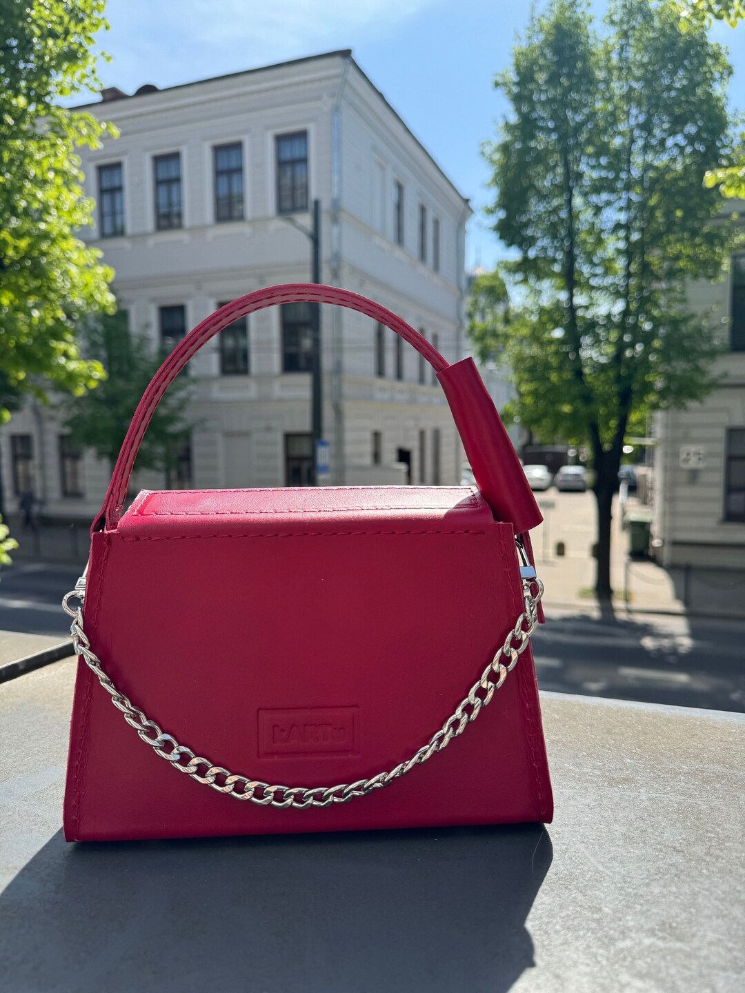 Mini Red Leather Bag – Prom Clutch, Wedding Purse, Small Evening ...