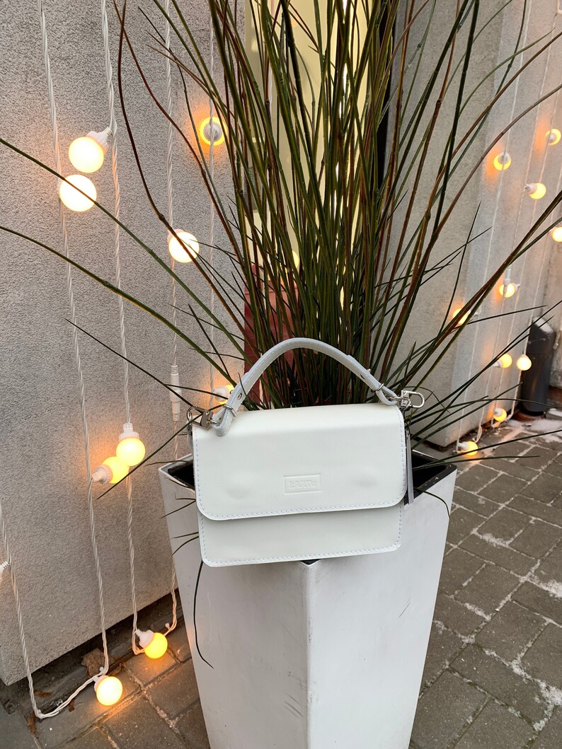 Small Capacious Handbag for Everything Natural White Leather - Etsy