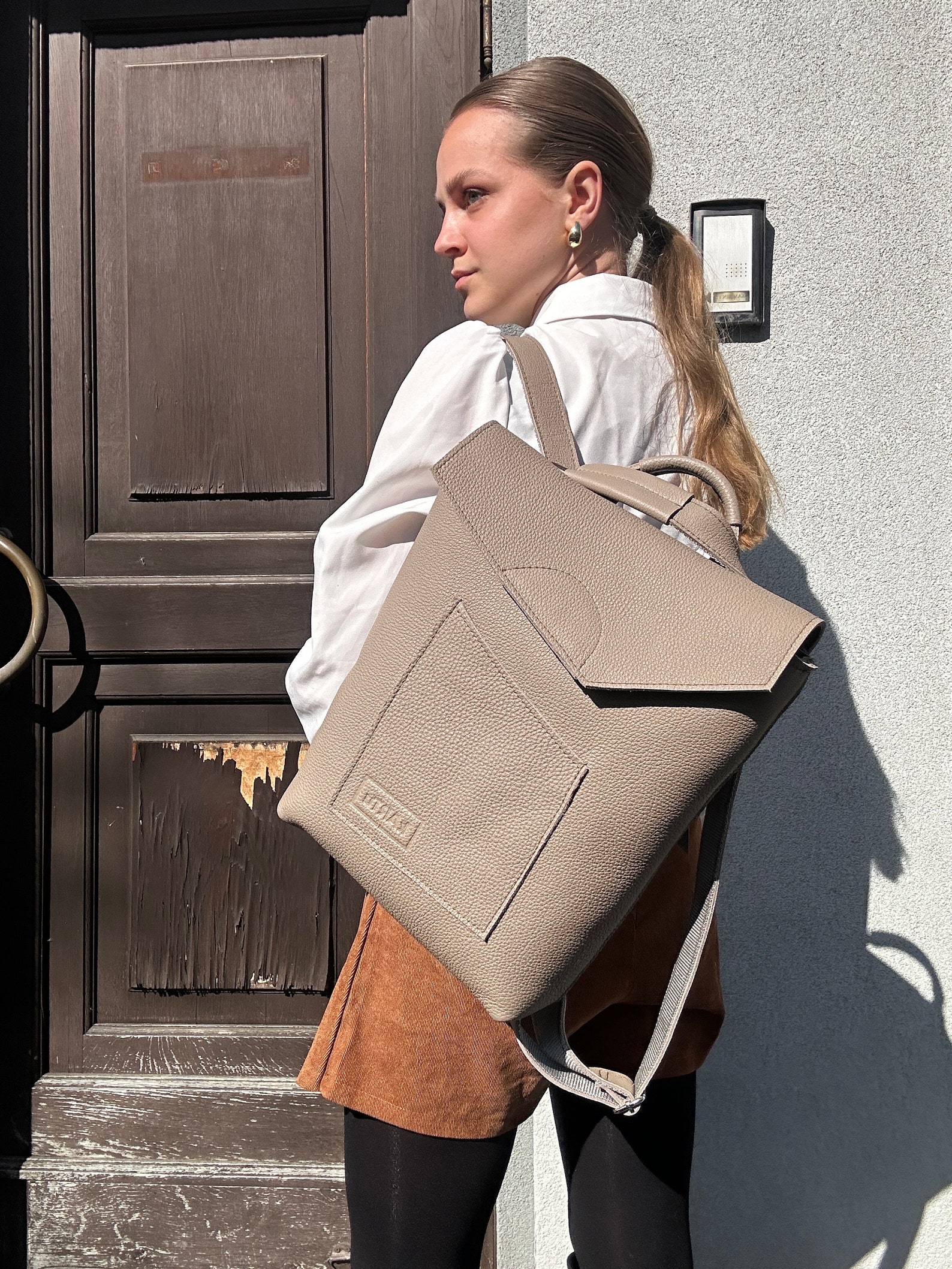 Natural Leather Backpack, Backpack for Work, Laptop Rucksack, School ...