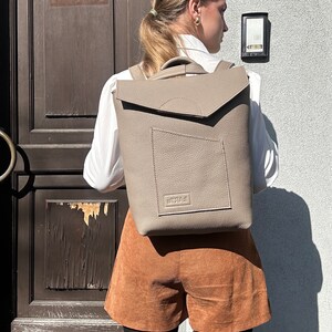 Natural Leather Backpack, Backpack for Work, Laptop Rucksack, School ...