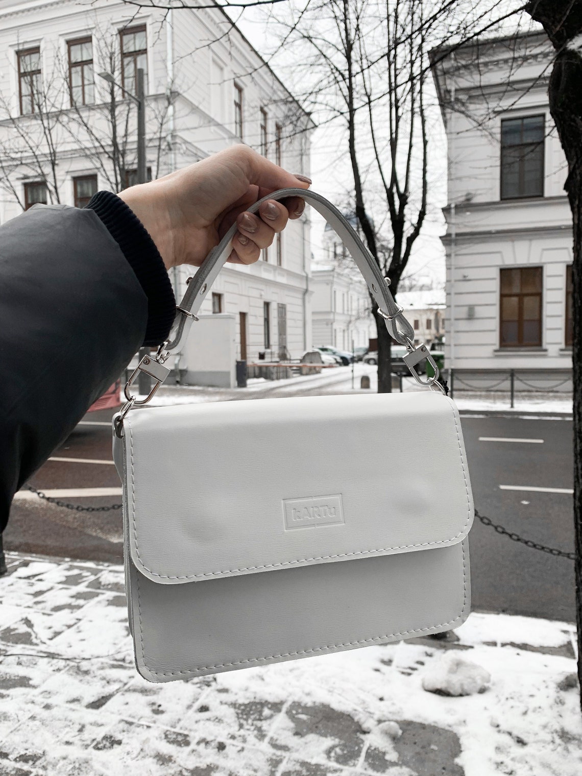 Small Capacious Handbag for Everything Natural White Leather - Etsy