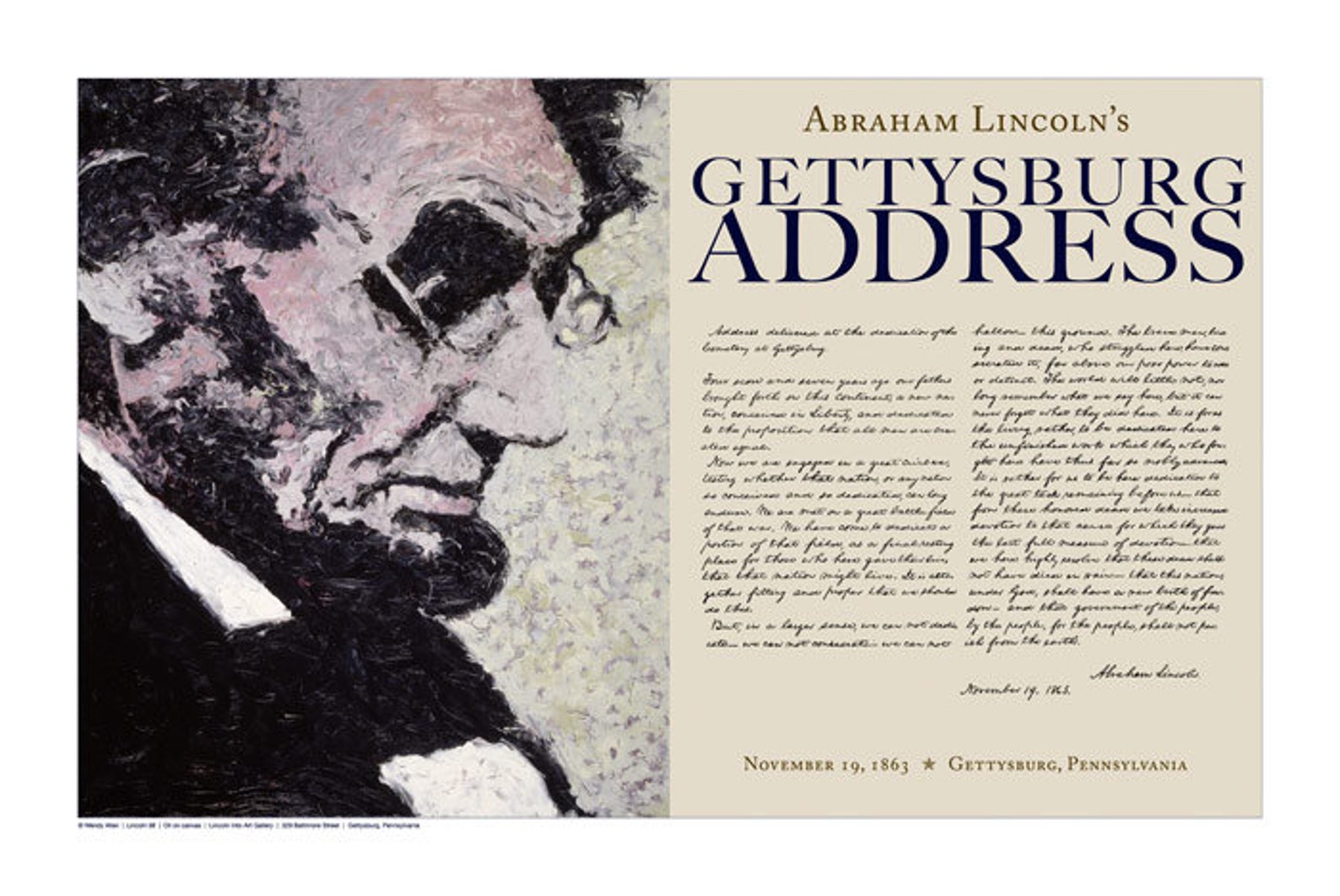 Abraham Lincoln Quotes: the Gettysburg Address (LARGE PRINT) - Etsy