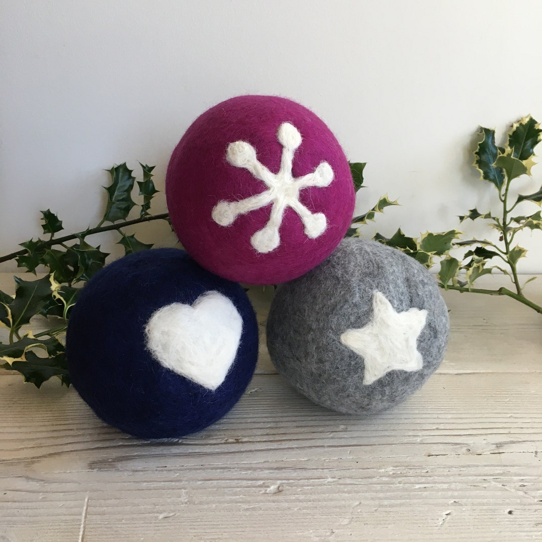 Christmas Bauble, Giant, Extra Large Handmade Felted Wool Decoration ...