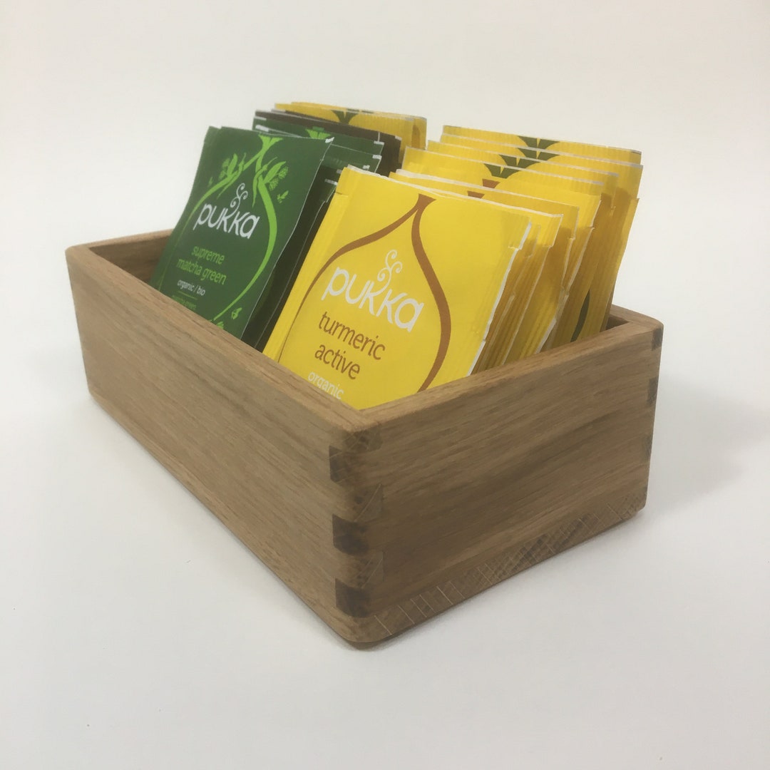 Oak Box, Tea Box, Teabag, Caddy, Wood Storage Tray, Stationary, Finger ...