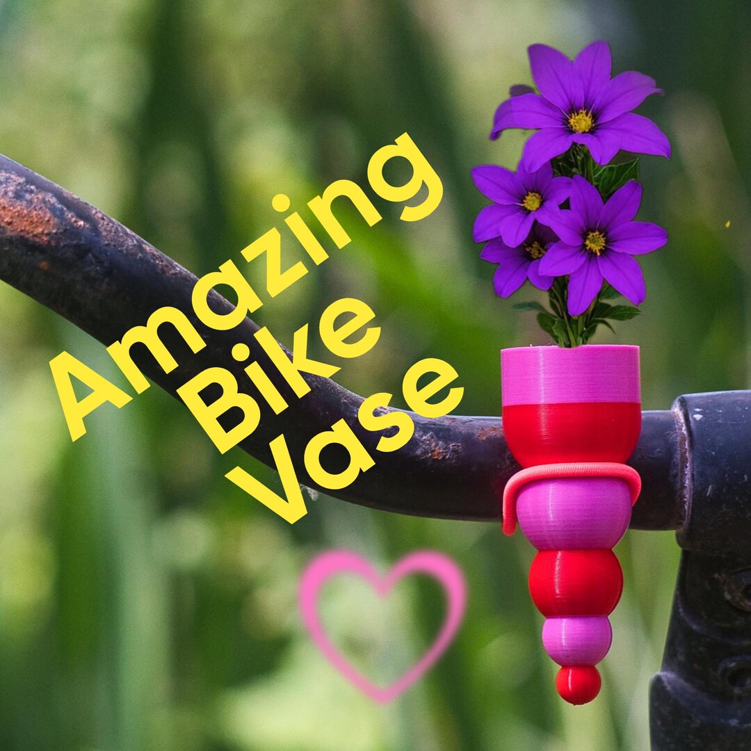 Bike Vase Model Pea Ball8 Bike Flower Vase for Handlebars. Great Gift ...