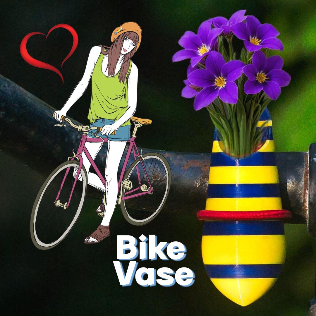Two Color Bike Vase Dark Blue - Yellow for Handlebars. Great Dark Blue ...