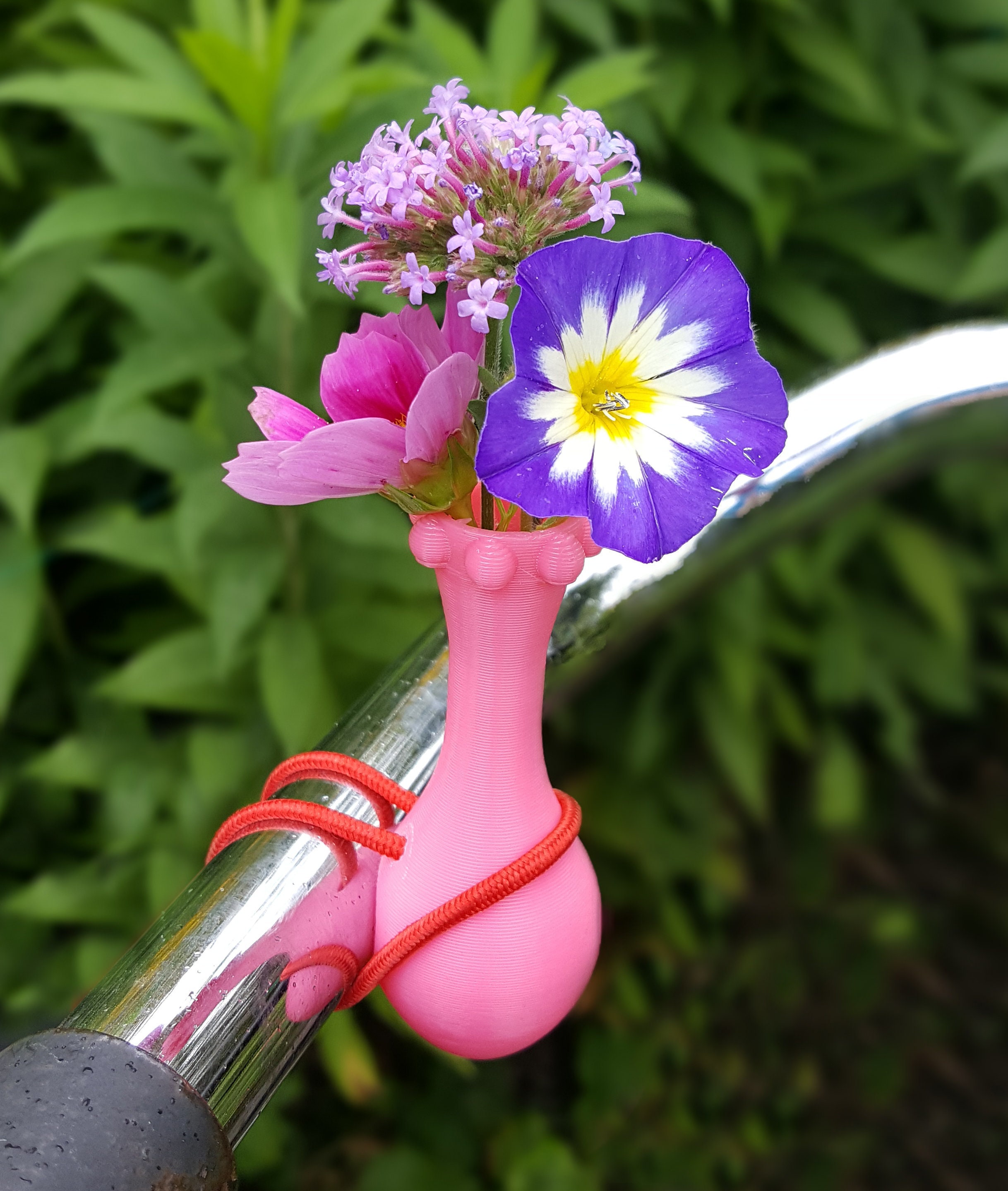Bike Vase for on Your Bicycle With Colored Elastic Binder. - Etsy UK
