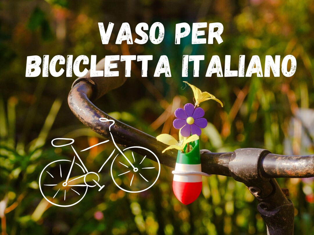 1x Bike Vase Italian. 3D Printed Model With Colored Elastic Binders ...