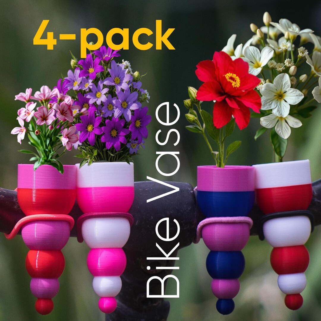 Bike Vase Model Pea Ball 4-pack Bike Flower Vase for Handlebars. Great ...