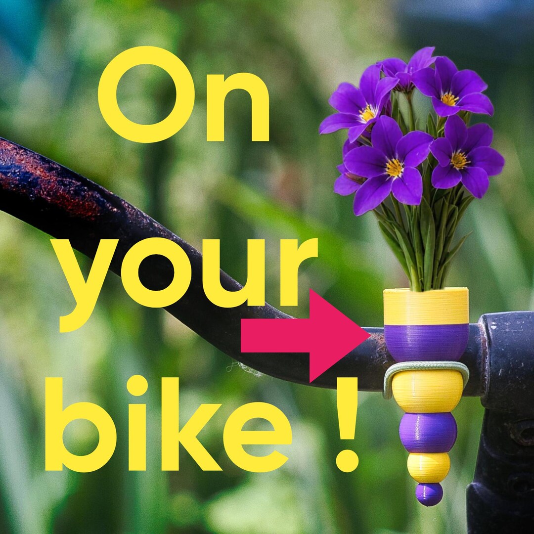 Bike Vase Model Pea Ball6 Bike Flower Vase for Handlebars. Great Gift ...
