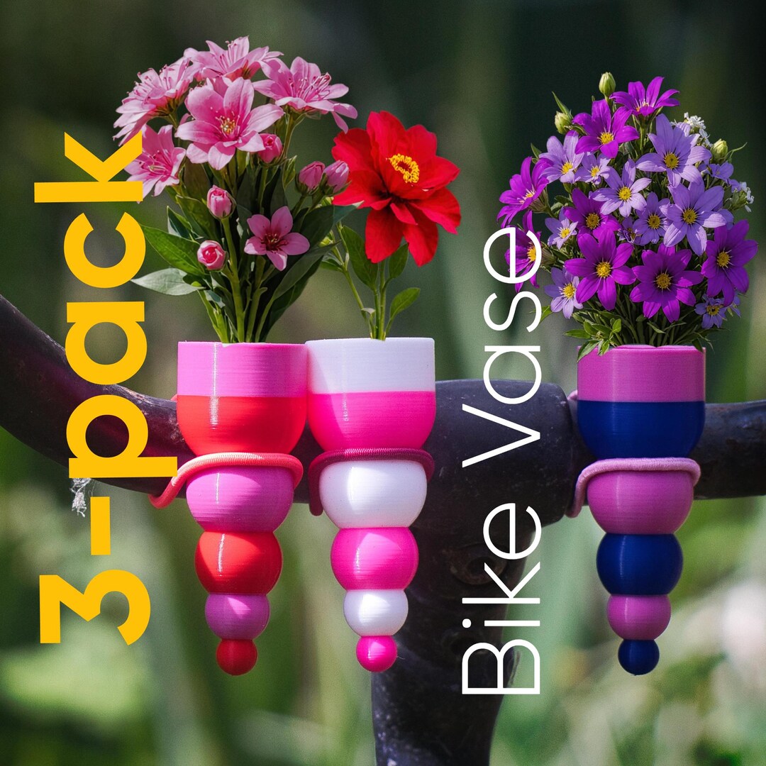 Bike Vase Model Pea Ball 3-pack Bike Flower Vase for Handlebars. Great ...