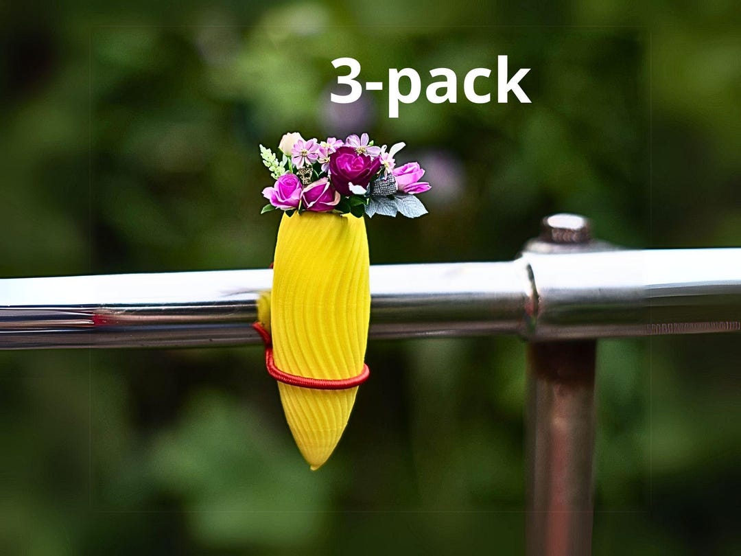 Spiral Bike Flower Vase 3-pack for Handlebars. Great Gift for Bikers ...