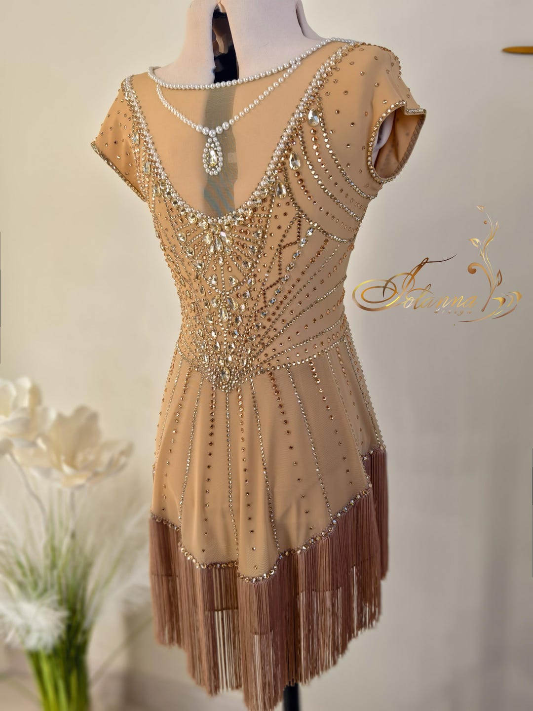 Gold Custom Figure Skating Dress, Beige Ice Skating Costume - Etsy
