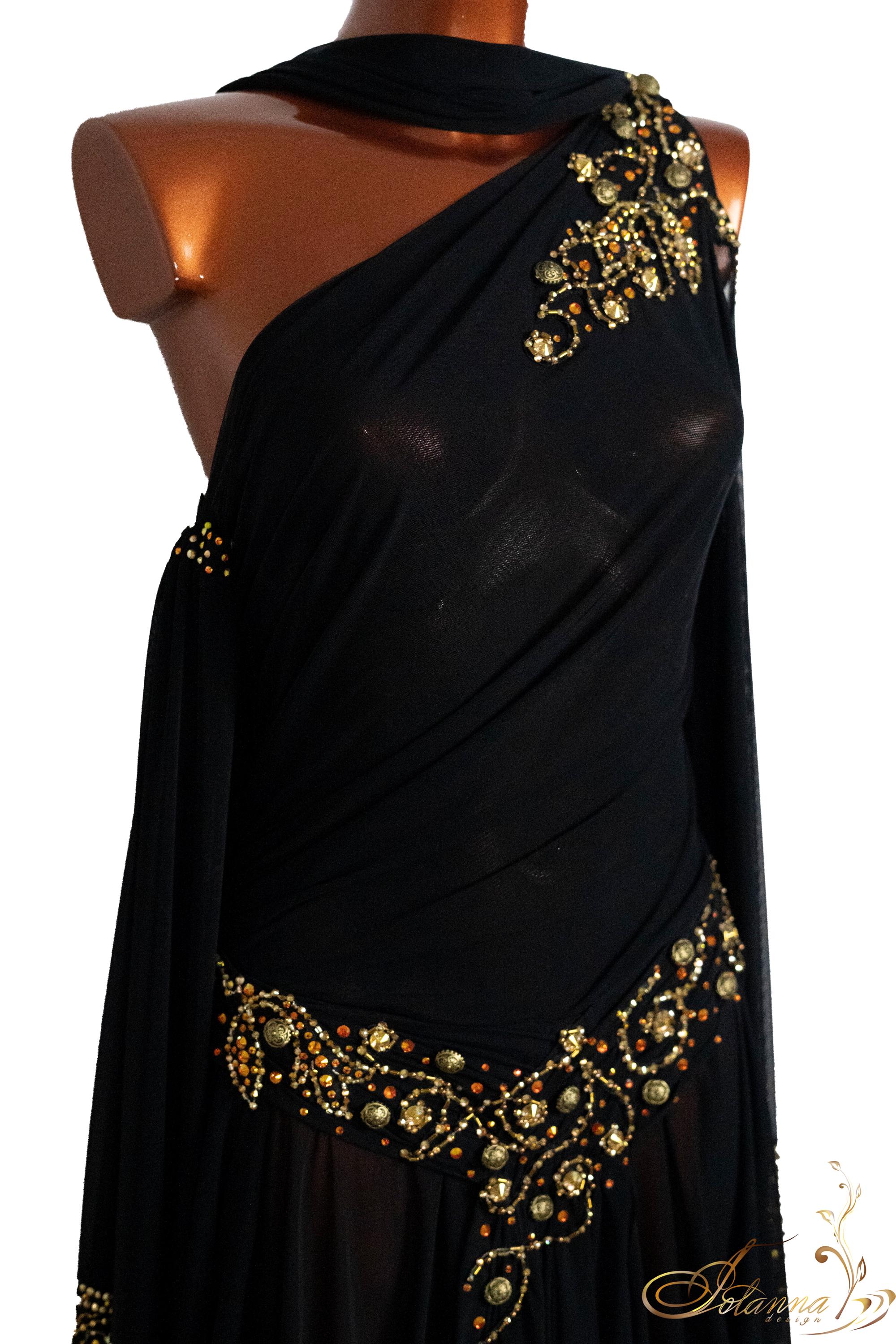 Black Ballroom Competition Dress Elegant American Smooth Gown for Dance ...