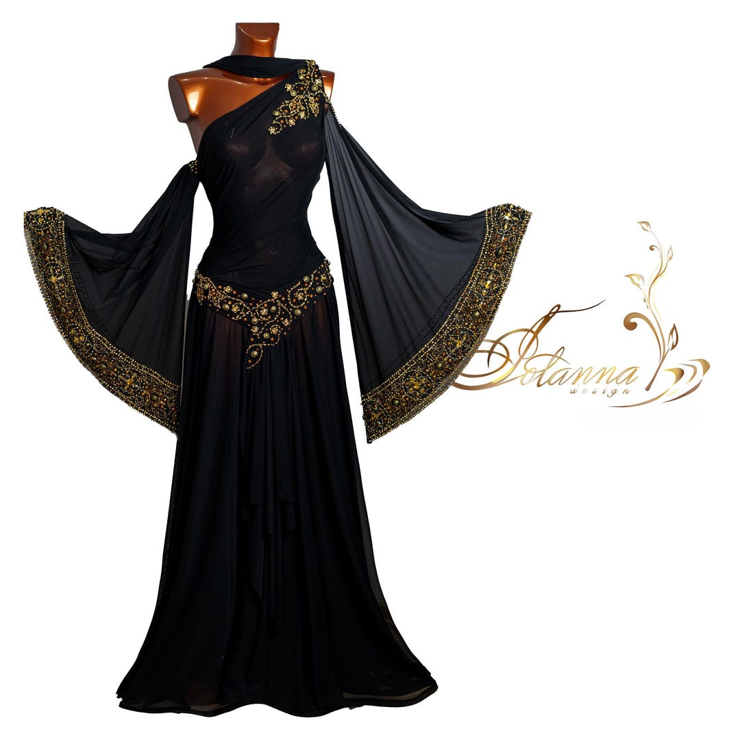 Black Ballroom Competition Dress Elegant American Smooth Gown for Dance ...