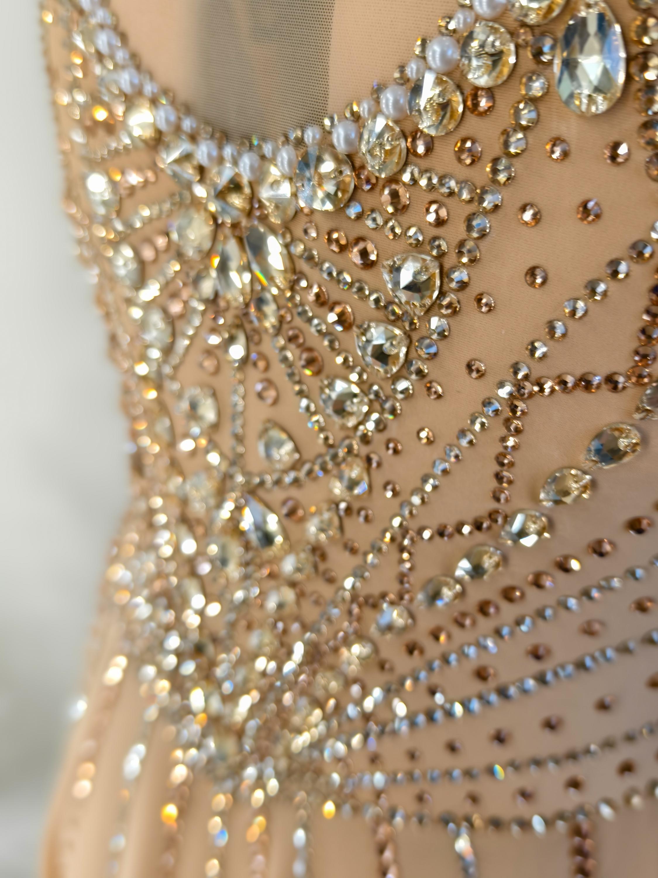 Gold Custom Figure Skating Dress, Beige Ice Skating Costume - Etsy