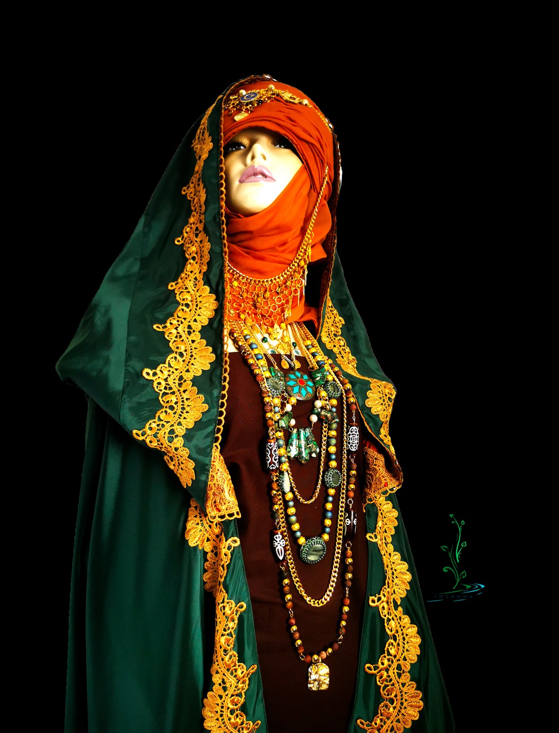 Authentic Handmade Moroccan Costume Arabian Cape With Accessories ...