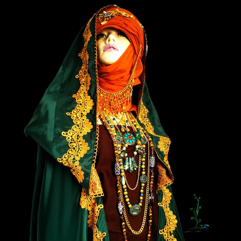 Authentic Handmade Moroccan Costume Arabian Cape With Accessories ...