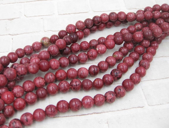 Burgundy Red Crazy Agate Opaque Maroon Agate 8mm Round | Etsy