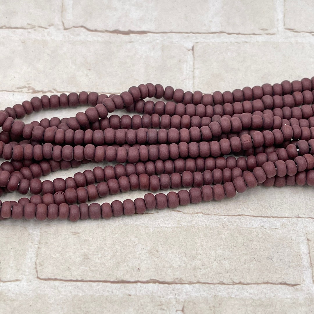 Matte Opaque Brown Seed Bead Strand 6/0 Czech Seed Beads Chocolate Bead ...