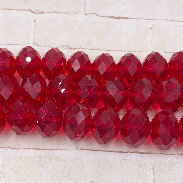 Red Crystal Beads - Etsy