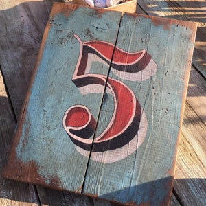 Small Wooden Number 5 Five Single Letter Home Decor Fun Shabby Chic ...