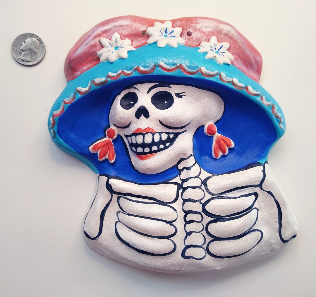 Catrina Skull, Catrina Ceramic, Halloween Décor, Halloween Wall Art ...