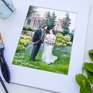 Custom Wedding Venue Watercolor Painting: Personalized Bride & Groom ...