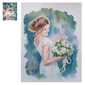 Custom Wedding Venue Watercolor Painting: Personalized Bride & Groom ...