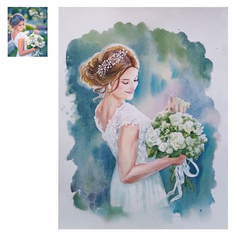 Custom Wedding Venue Watercolor Painting: Personalized Bride & Groom ...