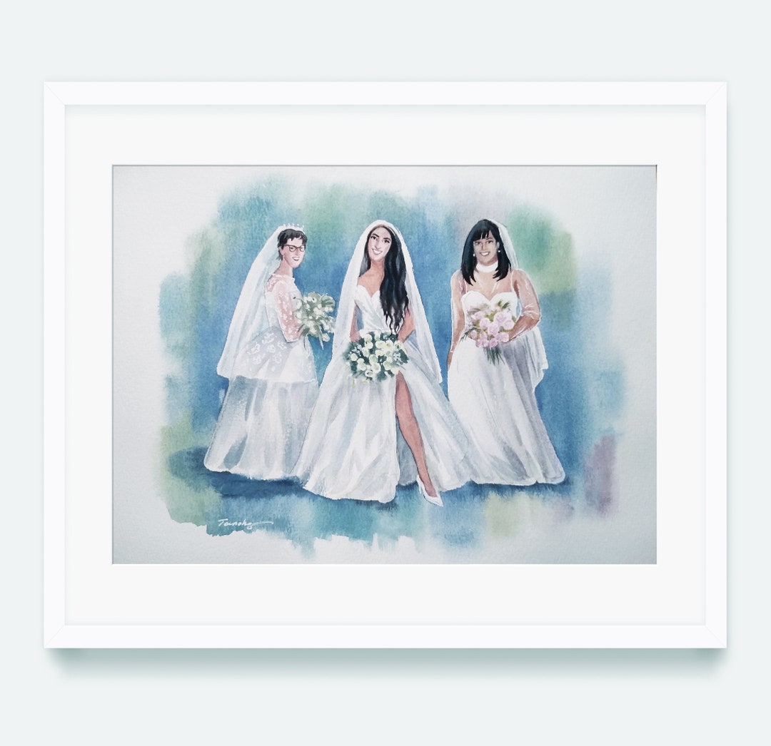 Custom Wedding Hand-painted Watercolor, Wedding Venue Drawing, Ceremony ...