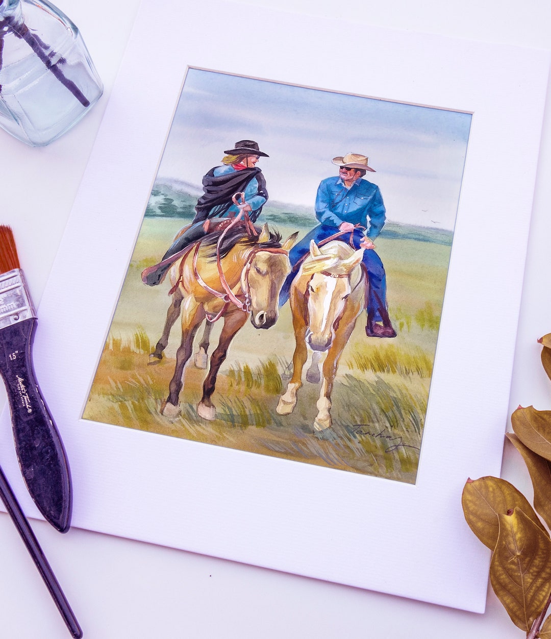 Custom Riders Portrait, Hand- Painted Hors Drawing, Personalized ...