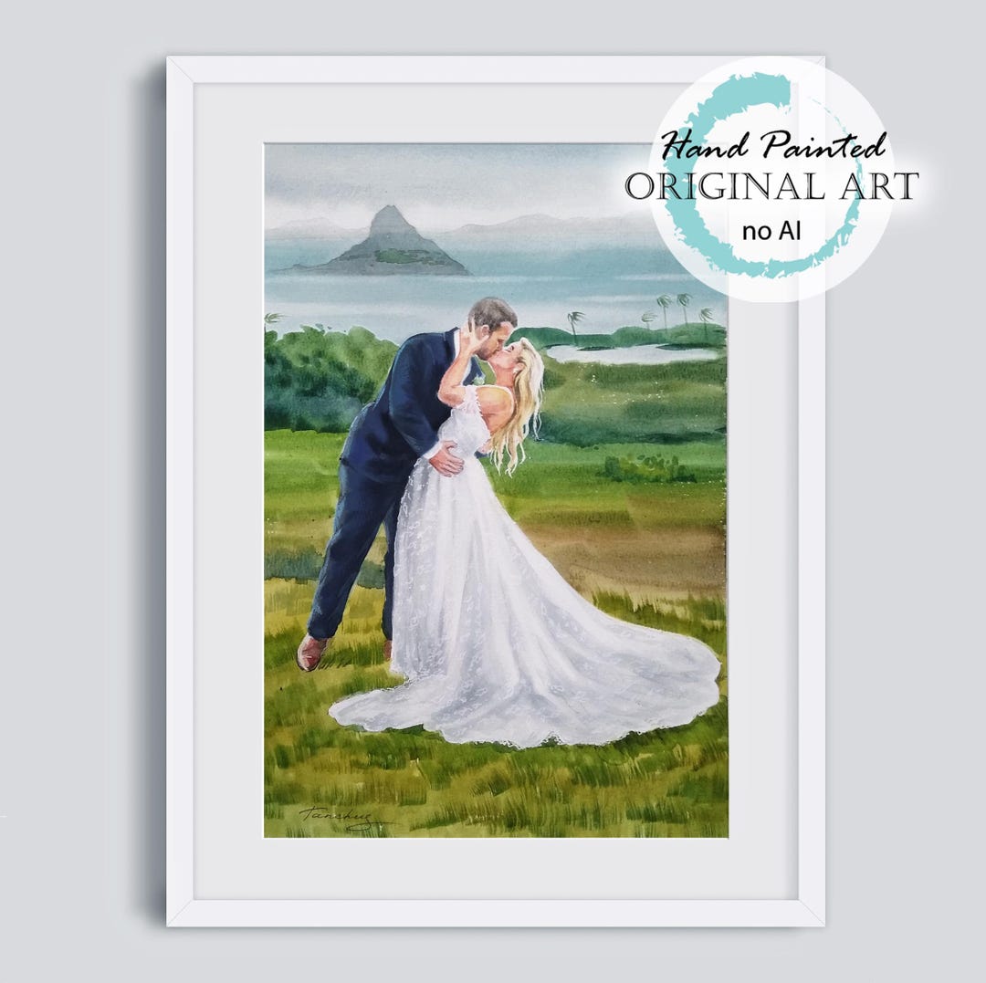Custom Wedding Portrait, Hand-painted Watercolor Art - Etsy
