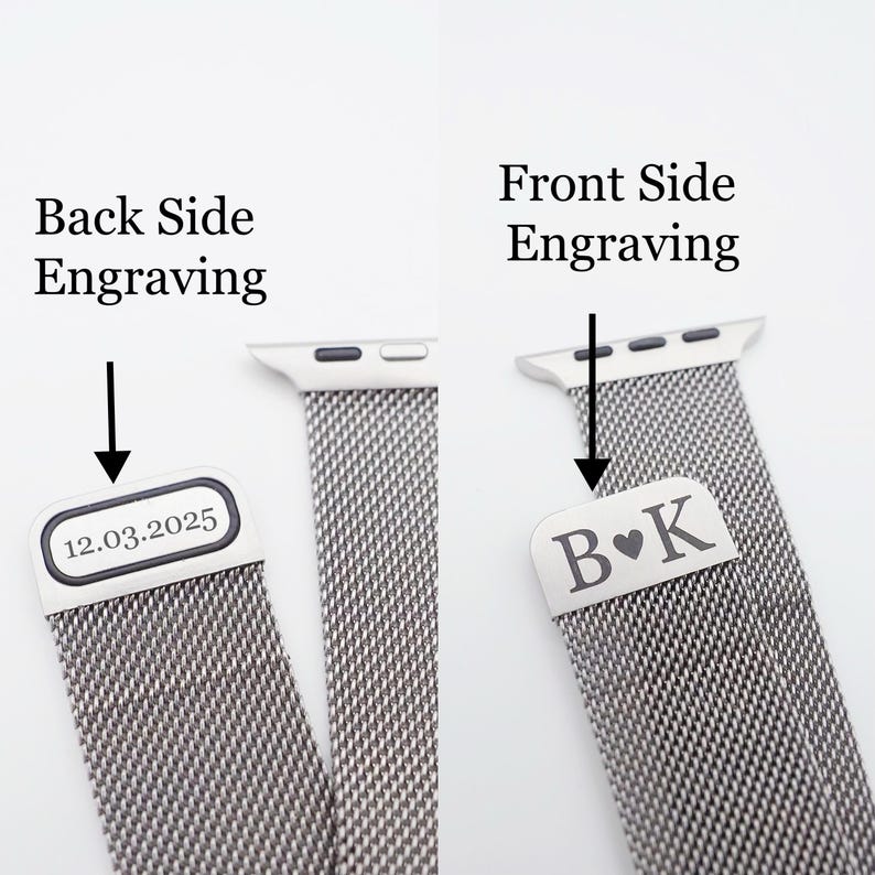 Personalized Watch Band Custom Name or Monogram Engraved Custom Design ...