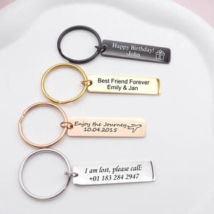 Personalized Keychain Custom Engraved Keyring for Men Key Accessary for ...