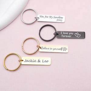 Personalized Keychain Custom Engraved Keyring for Men Key Accessary for ...