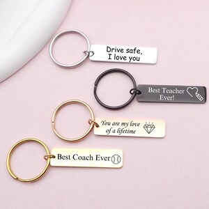 Personalized Keychain Custom Engraved Keyring for Men Key Accessary for ...