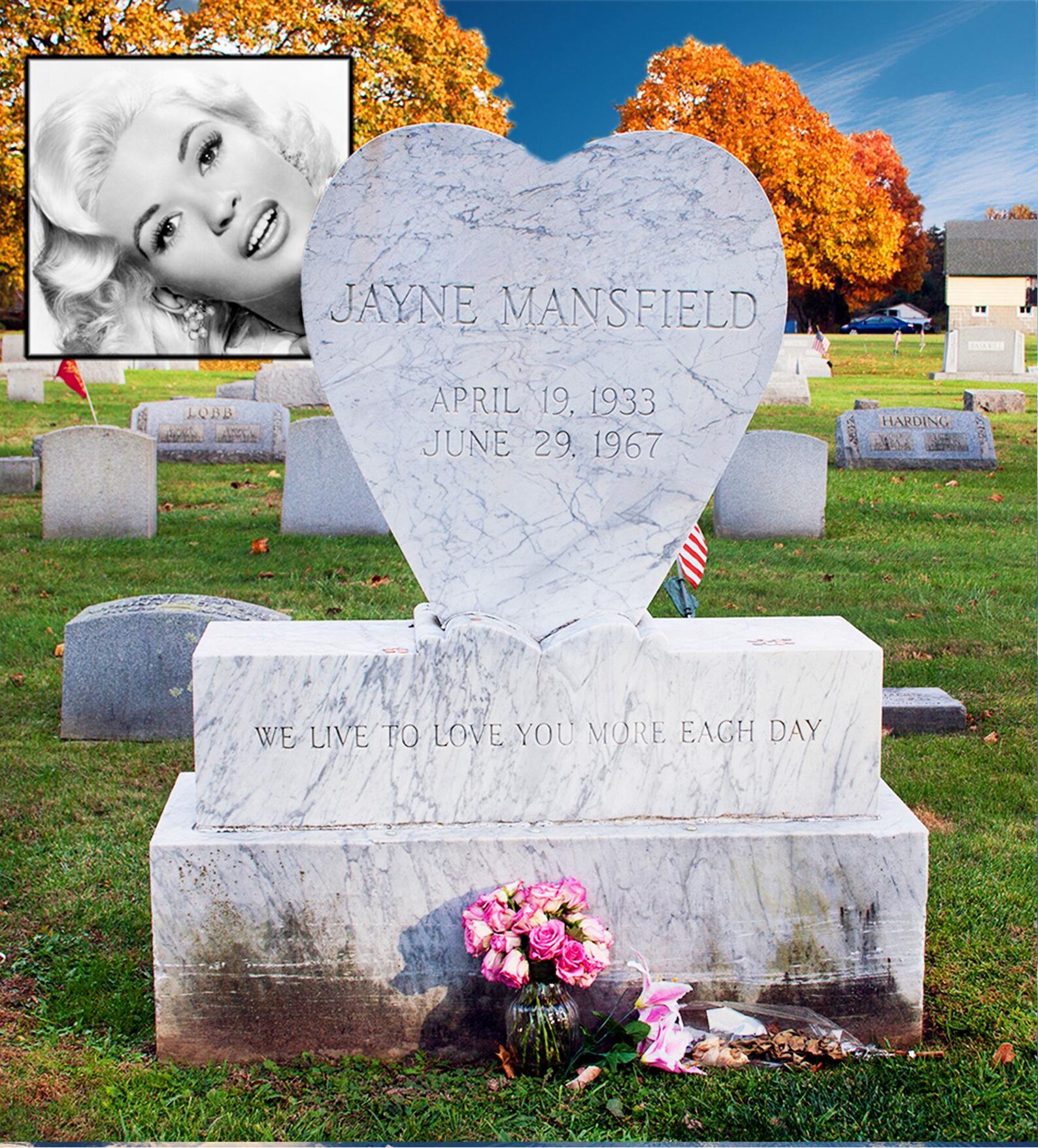 Jayne Mansfield Tombstone in Pen Argyl Pennsylvania Fridge Magnet - Etsy