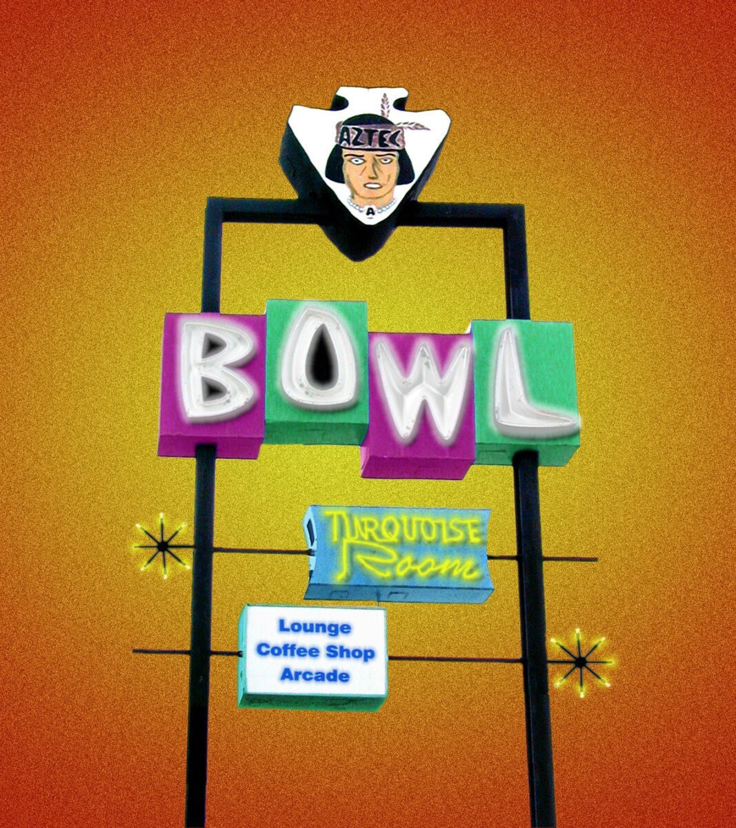 Large Aztec Bowling Alley Sign Magnet - Etsy