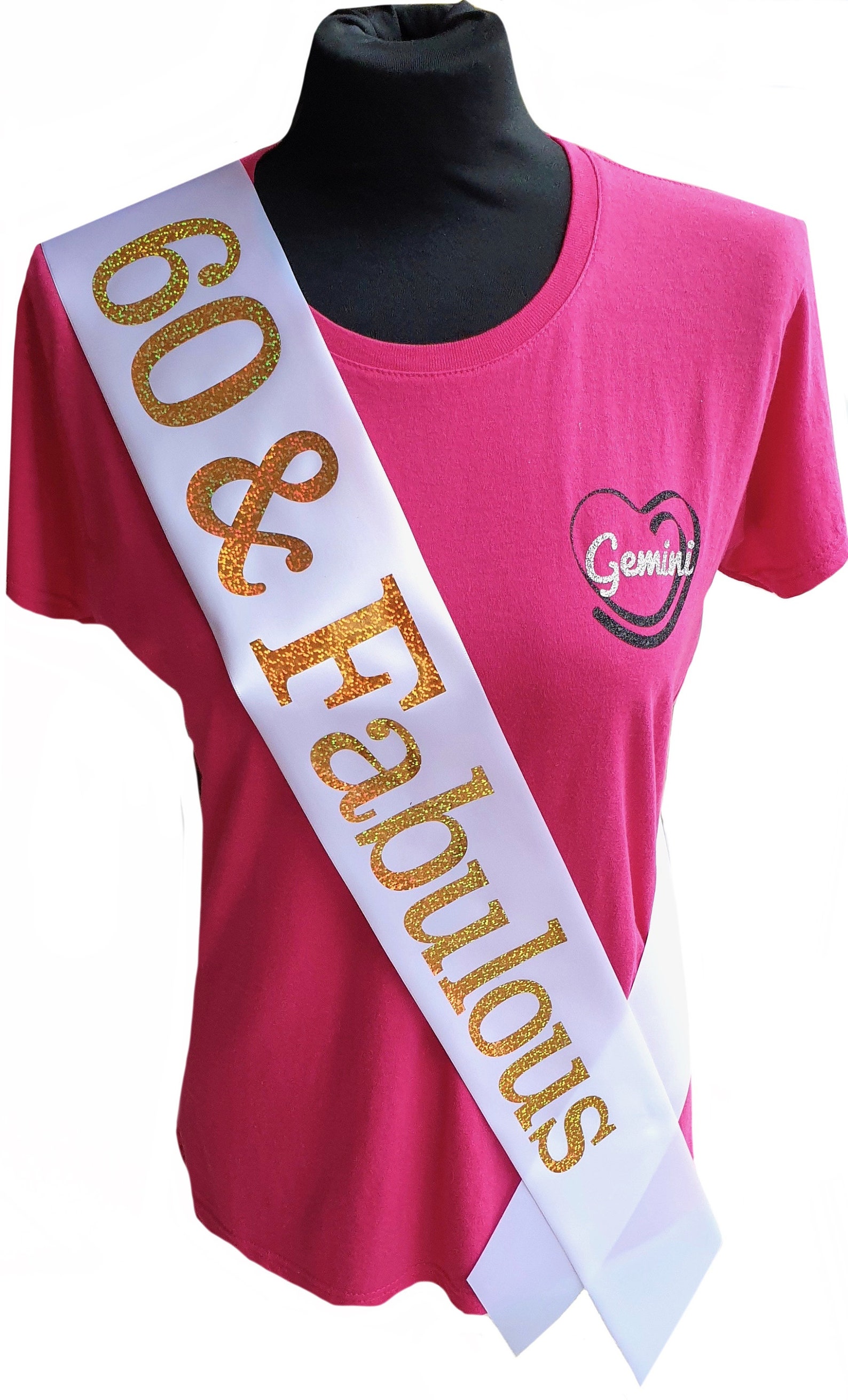 60 and Fabulous Birthday Sash Choose Your Colour Glitter - Etsy