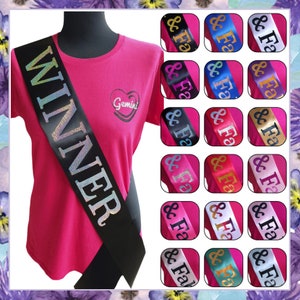 Competition Sashes - High Quality Ribbon With Glitter Holographic ...