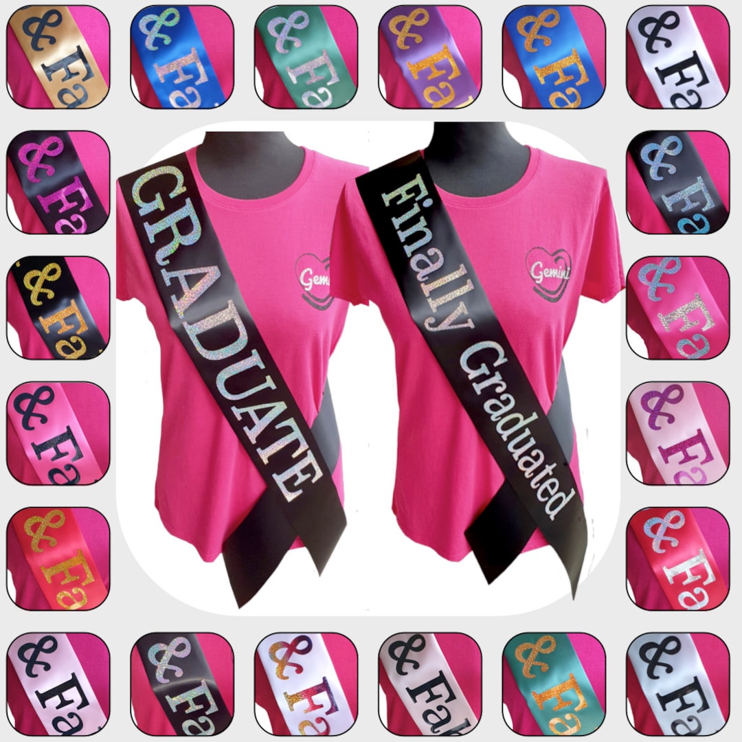Graduation Sash - Choose Your Design and Colour - High Quality Ribbon ...